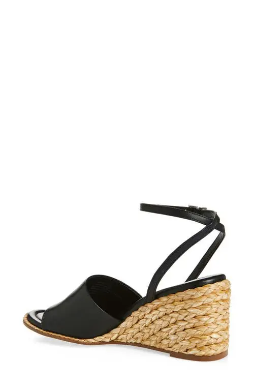 Nordstrom Arlene Ankle Strap Wedge Sandal - Black