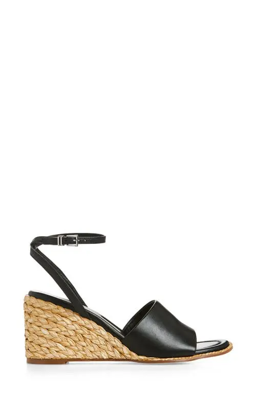 Nordstrom Arlene Ankle Strap Wedge Sandal - Black