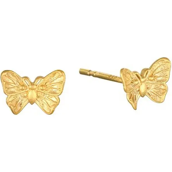 SATYA JEWELRY Butterfly Stud Earrings - Gold