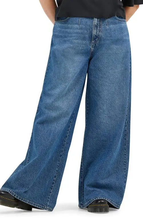 LEEM High-waist Pleated Wide-leg Jeans