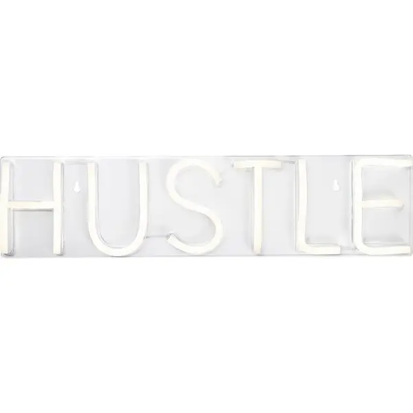 NORTHLIGHT Led Hustle Neon Lighted Wall Sign20" - White