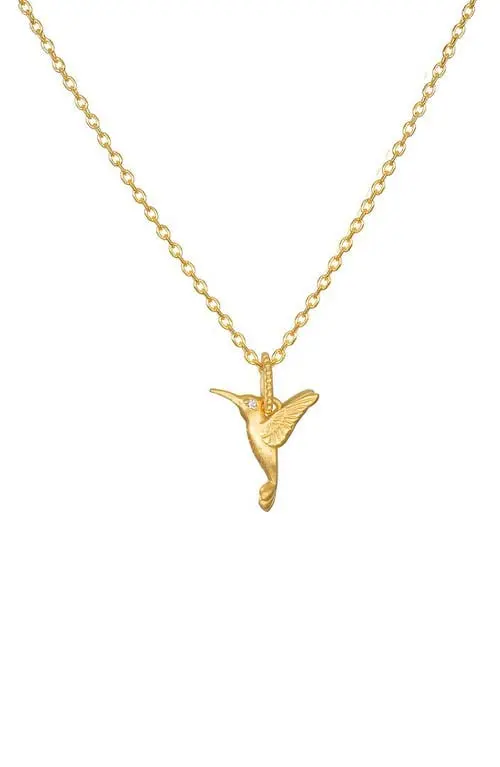 SATYA JEWELRY Loving Devotion Hummingbird Pendant Necklace - Gold
