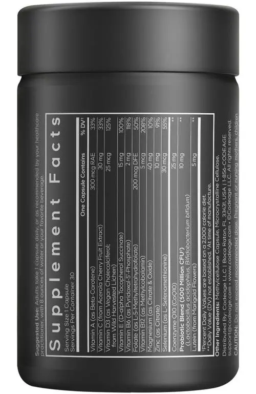 CODEAGE Multivitamin 50, Essential Vitamins & Minerals For Over 50, Coq10