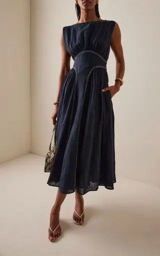knee length dresses for ladies Verena Dress in Navy main image 0