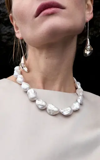 Chan Luu Calla Lily Pearl Drop Earrings