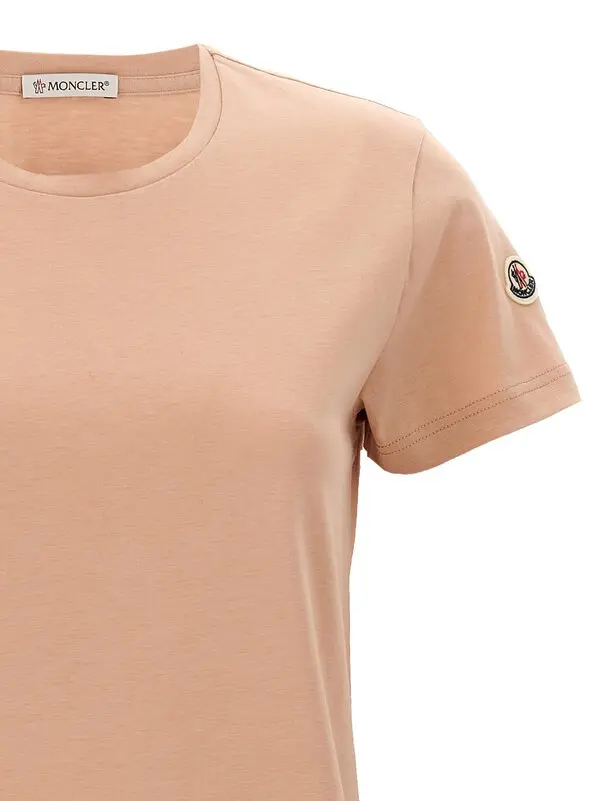 Moncler Logo Patch T-Shirt - Pink | Editorialist