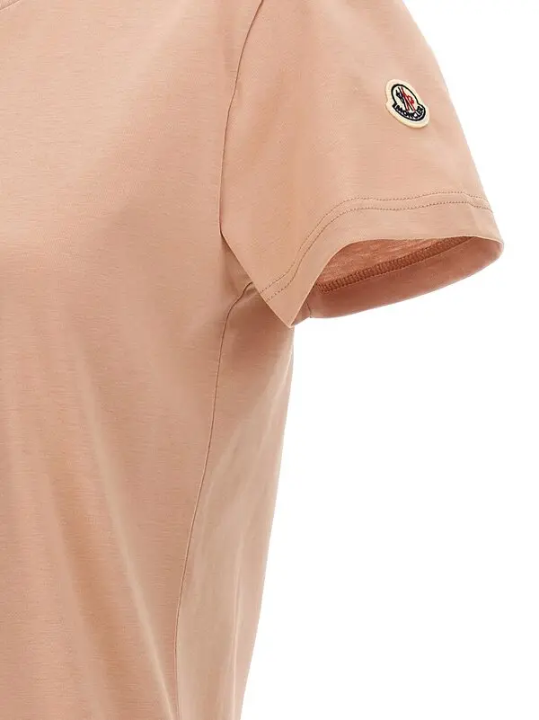 Moncler Logo Patch T-Shirt - Pink | Editorialist