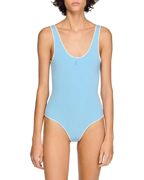 Sandro Knit Bodysuit - Sky Blue