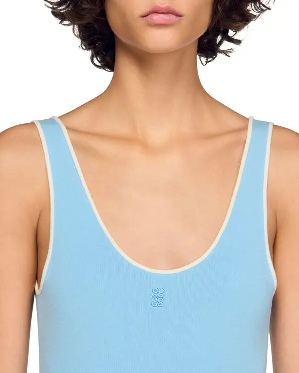 Sandro Knit Bodysuit - Sky Blue
