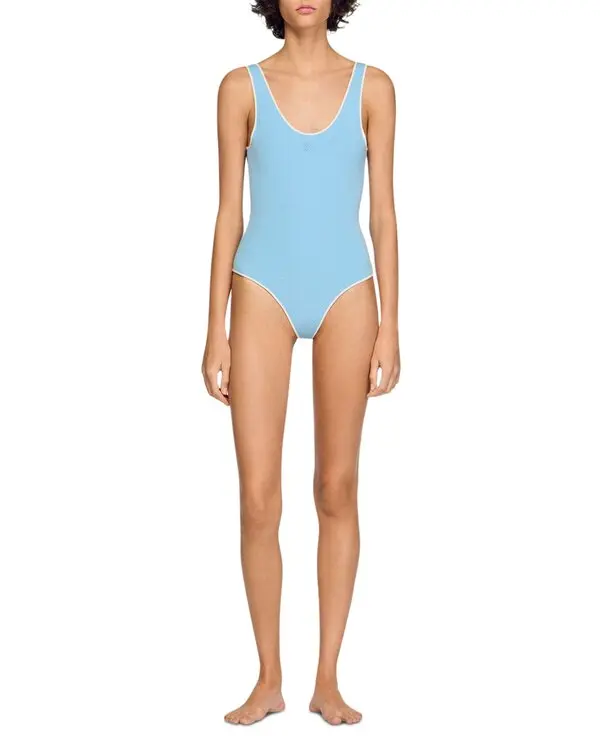 Sandro Knit Bodysuit - Sky Blue