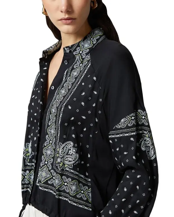 Pinko Printed Drawstring Hem Blouse