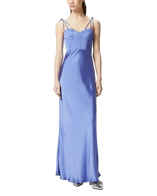 Pinko Occhione Satin Dress - Baja Blue