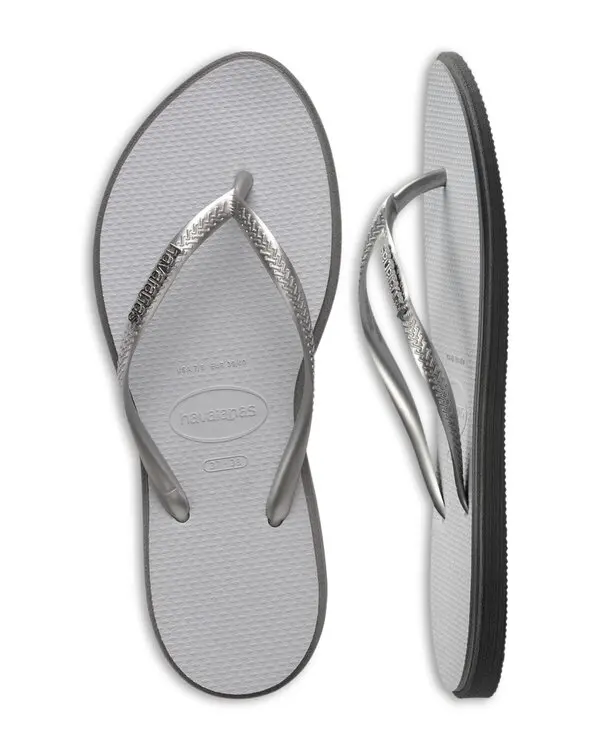 Havaianas Slim Point Flip Flop Sandals - Steel Grey