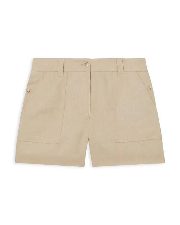 REISS Ashby Linen Shorts - Neutral