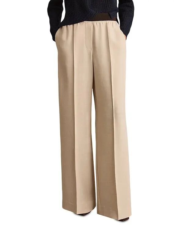 REISS Wide Leg Trousers - Neutral