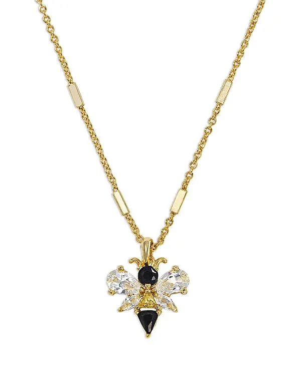 Kendra Scott Crystal Bee Pendant Necklace - Black/gold