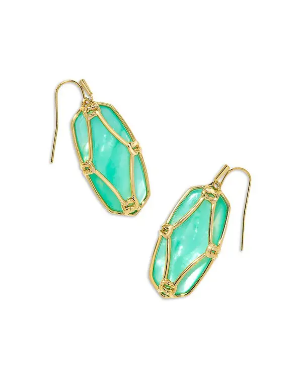 Kendra Scott Elle Mother Of Pearl Drop Earrings - Green/gold