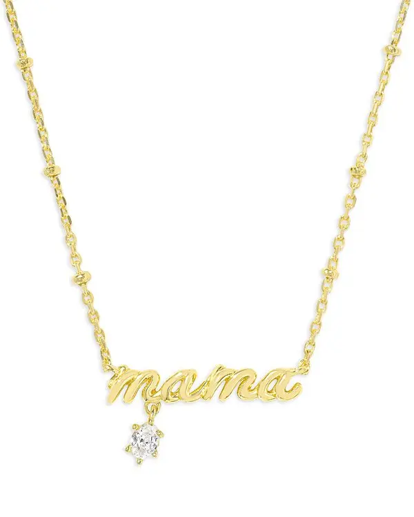 Kendra Scott Mama Crystal Pendant Necklace - Gold