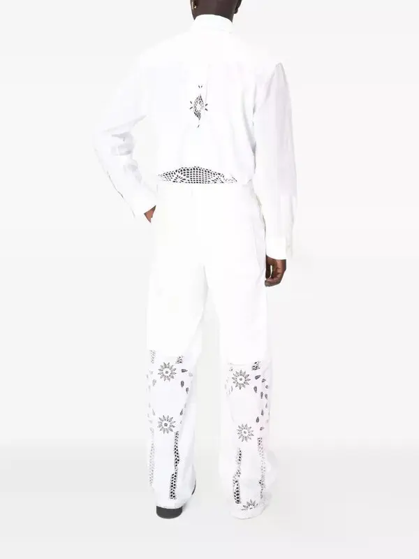 MARINE SERRE Embroidered Cotton Trousers