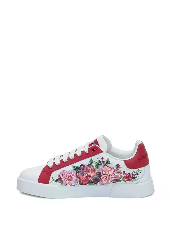 Dolce & Gabbana Floral-print Low-top Sneakers - Red