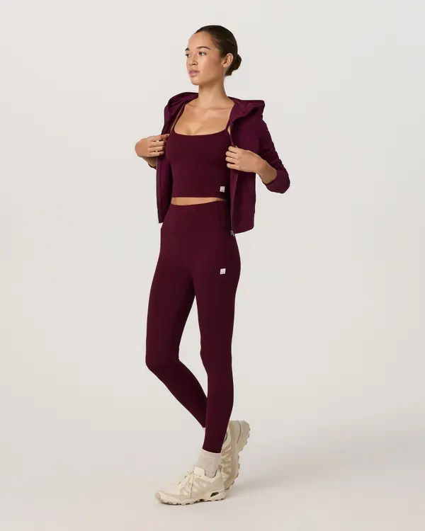 Vuori Halo Mini Full Zip Hoodie - Cherry Noir