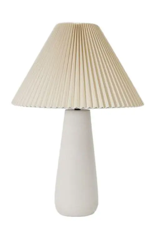 BRIGHTECH Gwen 25" Led Modern Table Lamp With Pleated Fabric Shade And Weighted Base - Cream