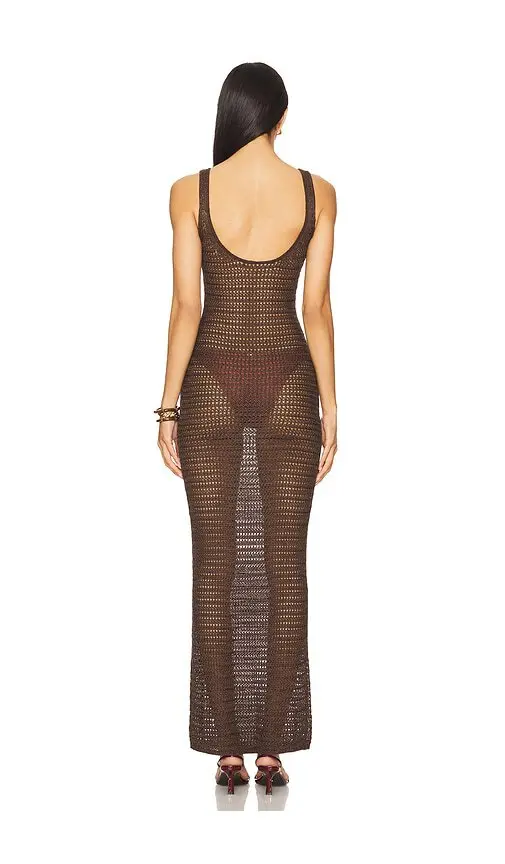 House Of Harlow 1960 X Emilee Maxi Knit Dress In Chocolate Brown - 25% Off  | Editorialist