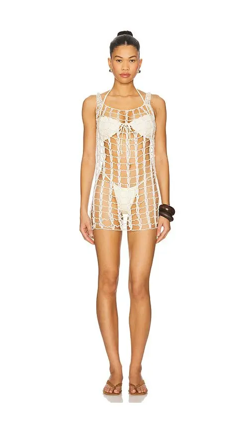 House Of Harlow 1960 X Neeka Beaded Mini Dress - Ivory