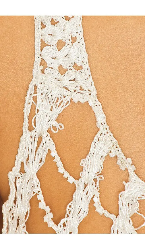 House of Harlow 1960 x REVOLVE Neeka Beaded Mini Dress in Ivory - size M/L