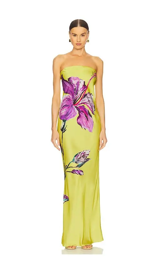 Rococo Sand Floral Maxi Dress - Yellow Purple