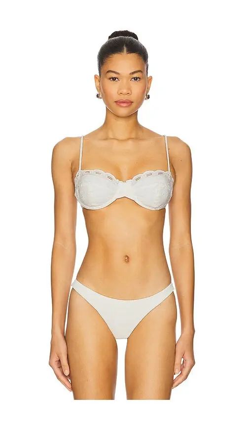 VIX PAULA HERMANNY Naya Nissi Bikini Top - Firenze White & Eyelet