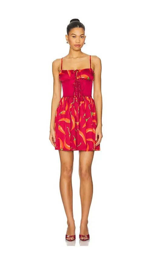 LESLIE AMON Slip Corset Mini Dress
