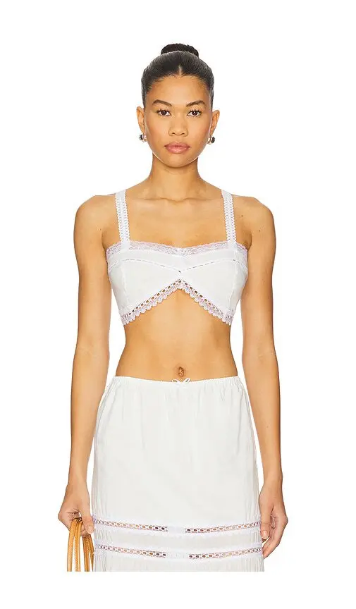 SWF Fine Lace Bralette In White - Antique White