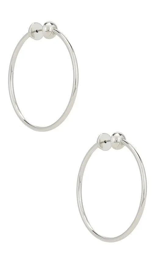 Jenny Bird Icon Small Hoops - Metallic Silver