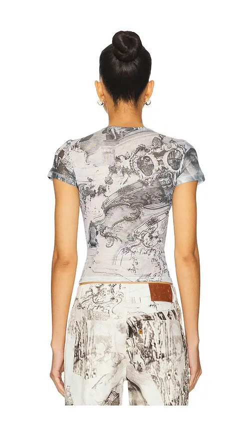 Miaou X Revolve Printed Mesh Top - Grey