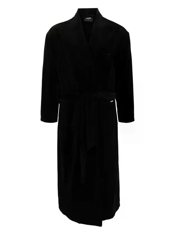 TEAM WANG DESIGN The Original Logo-debossed Bath Robe - Black