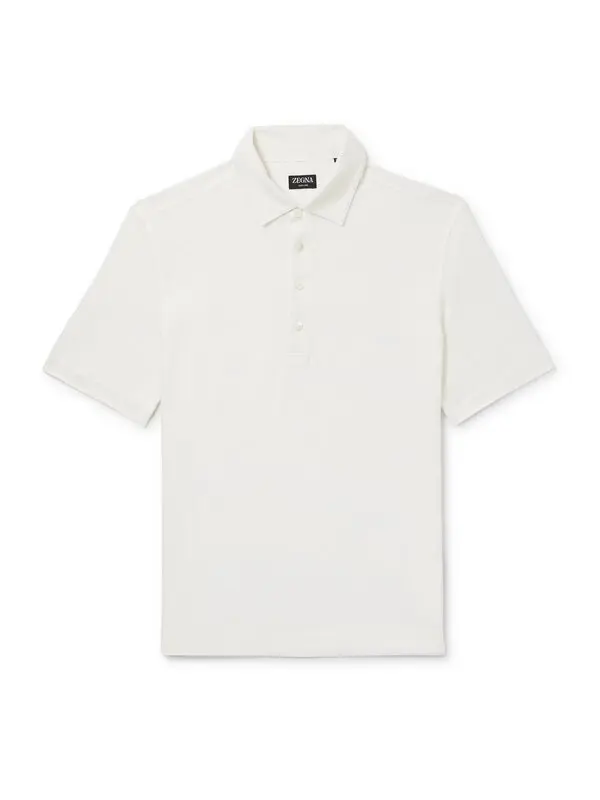 Zegna Oasi Linen Polo Shirt - White