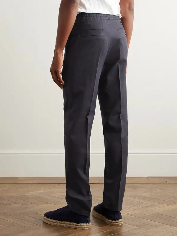 Zegna Straight-leg Linen-twill Trousers - Blue