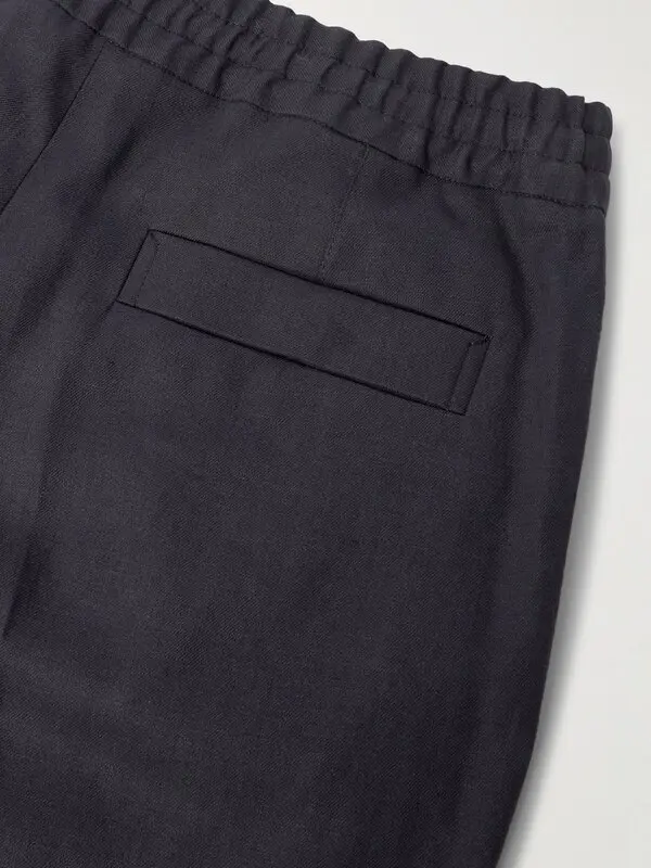 Zegna Straight-leg Linen-twill Trousers - Blue
