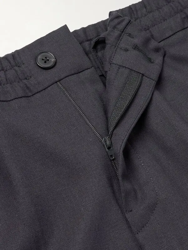 Zegna Straight-leg Linen-twill Trousers - Blue
