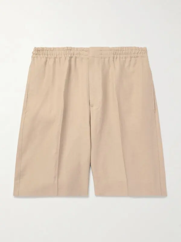 Zegna Straight-leg Linen Shorts - Neutrals