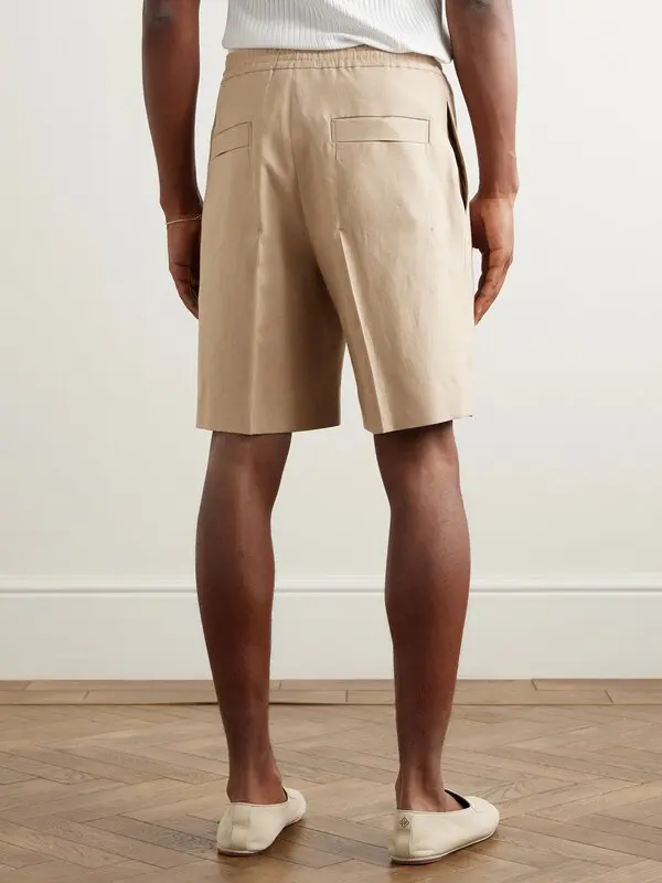 Zegna Straight-leg Linen Shorts - Neutrals
