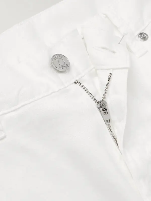 Zegna Straight-leg Pleated Cotton And Linen-blend Twill Shorts - White