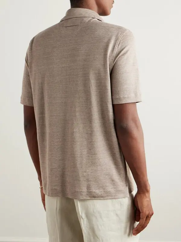 Zegna Linen Polo Shirt - Neutrals