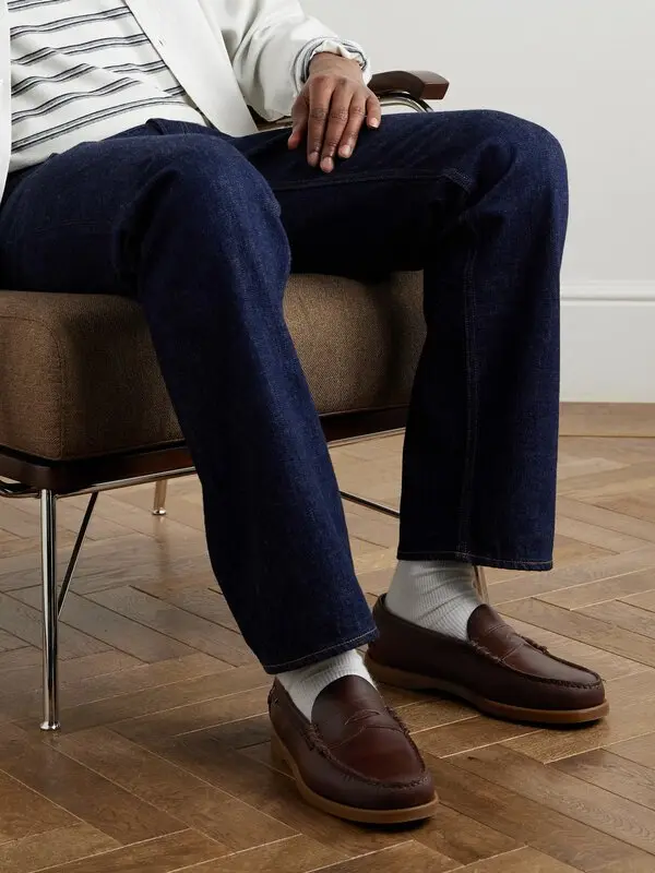 SEBAGO Dolphin Waxed-leather Penny Loafers - Brown