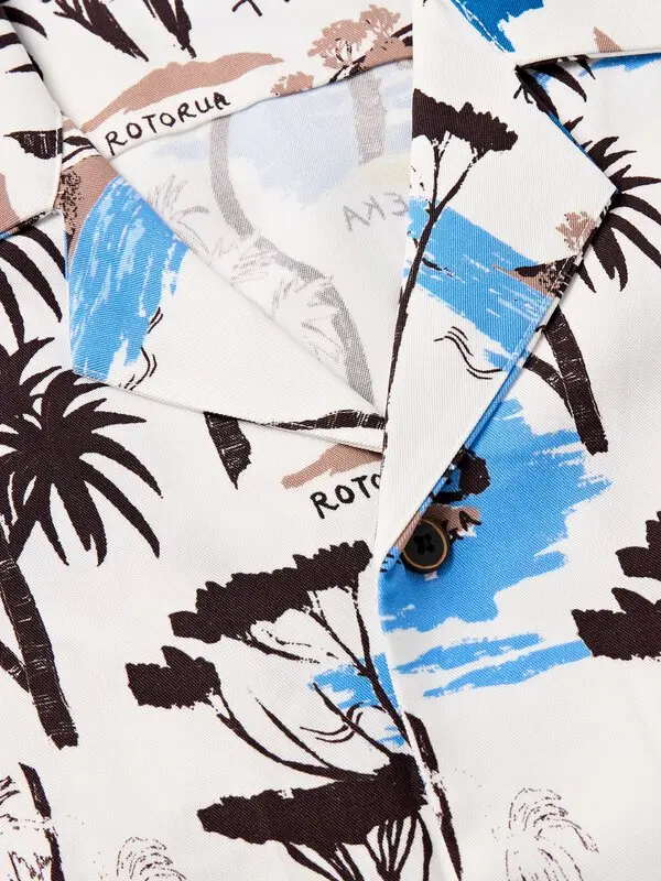 MANAAKI Te Ika A Maui Camp Collar Printed Lyocell-twill Shirt