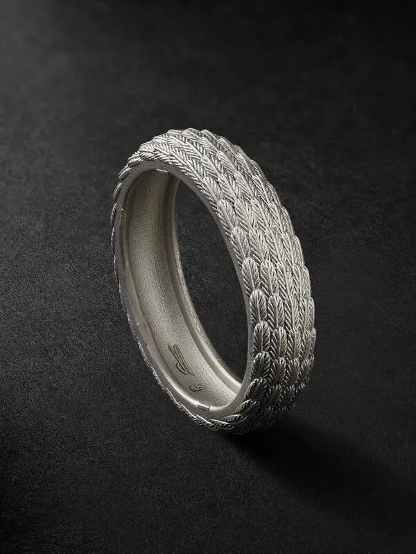 Jacquie Aiche Engraved Sterling Ring - Silver