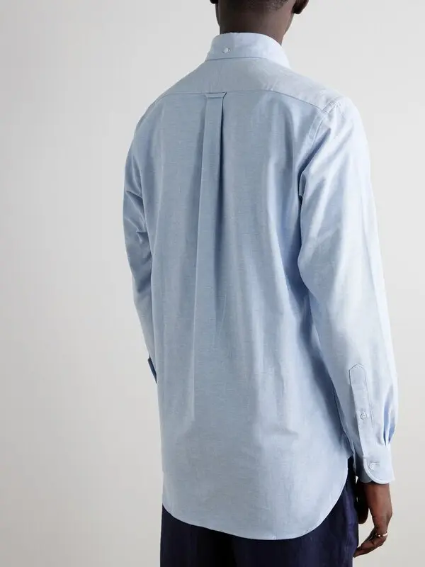 DRAKE'S Button-down Collar Cotton Oxford Shirt