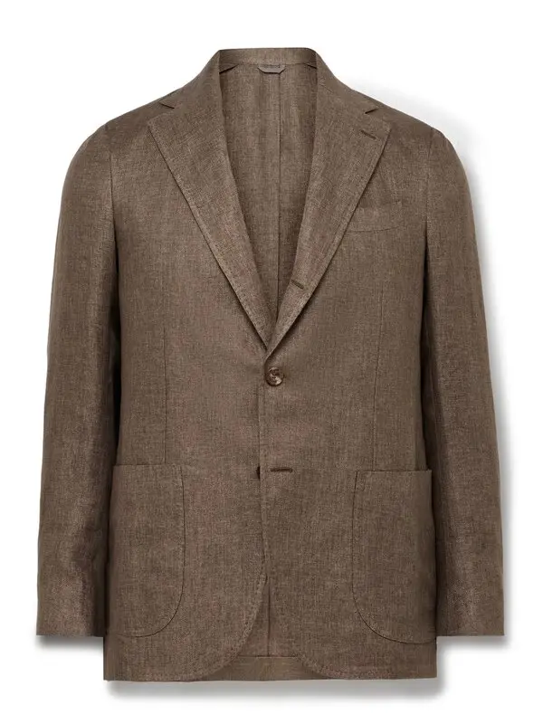 DE PETRILLO Posillipo Unstructured Linen Suit Jacket