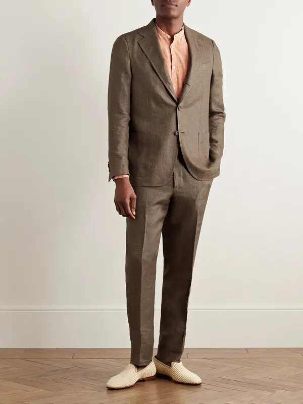 DE PETRILLO Posillipo Unstructured Linen Suit Jacket